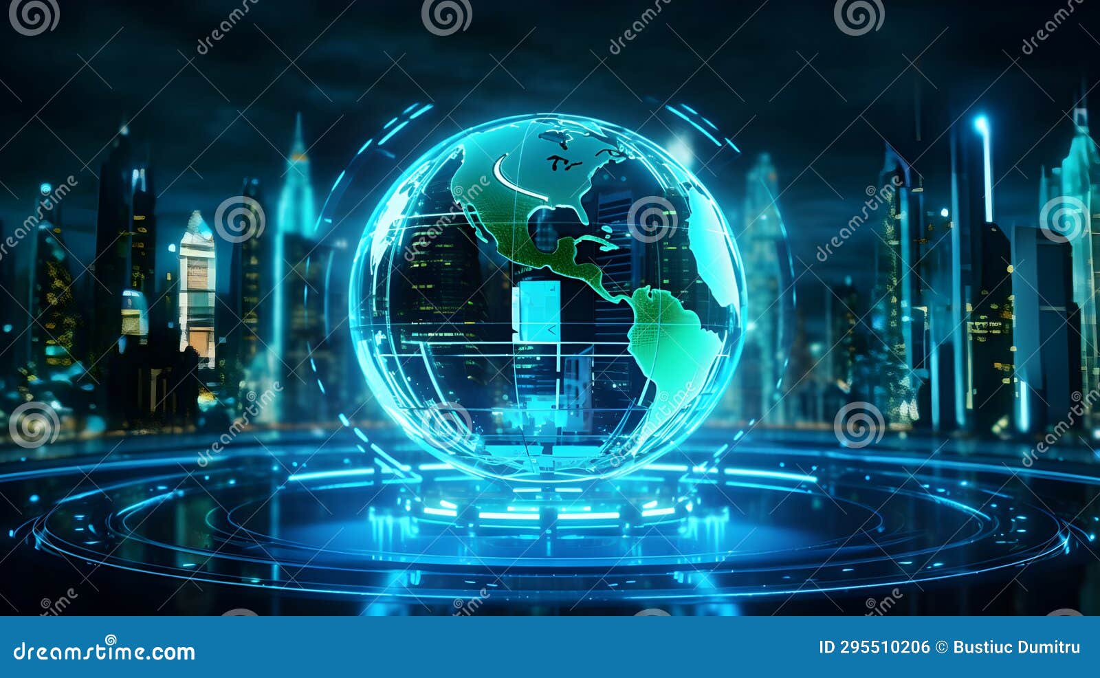 Abstract Representation of Data and Connection Paths, Networks on Globe ...