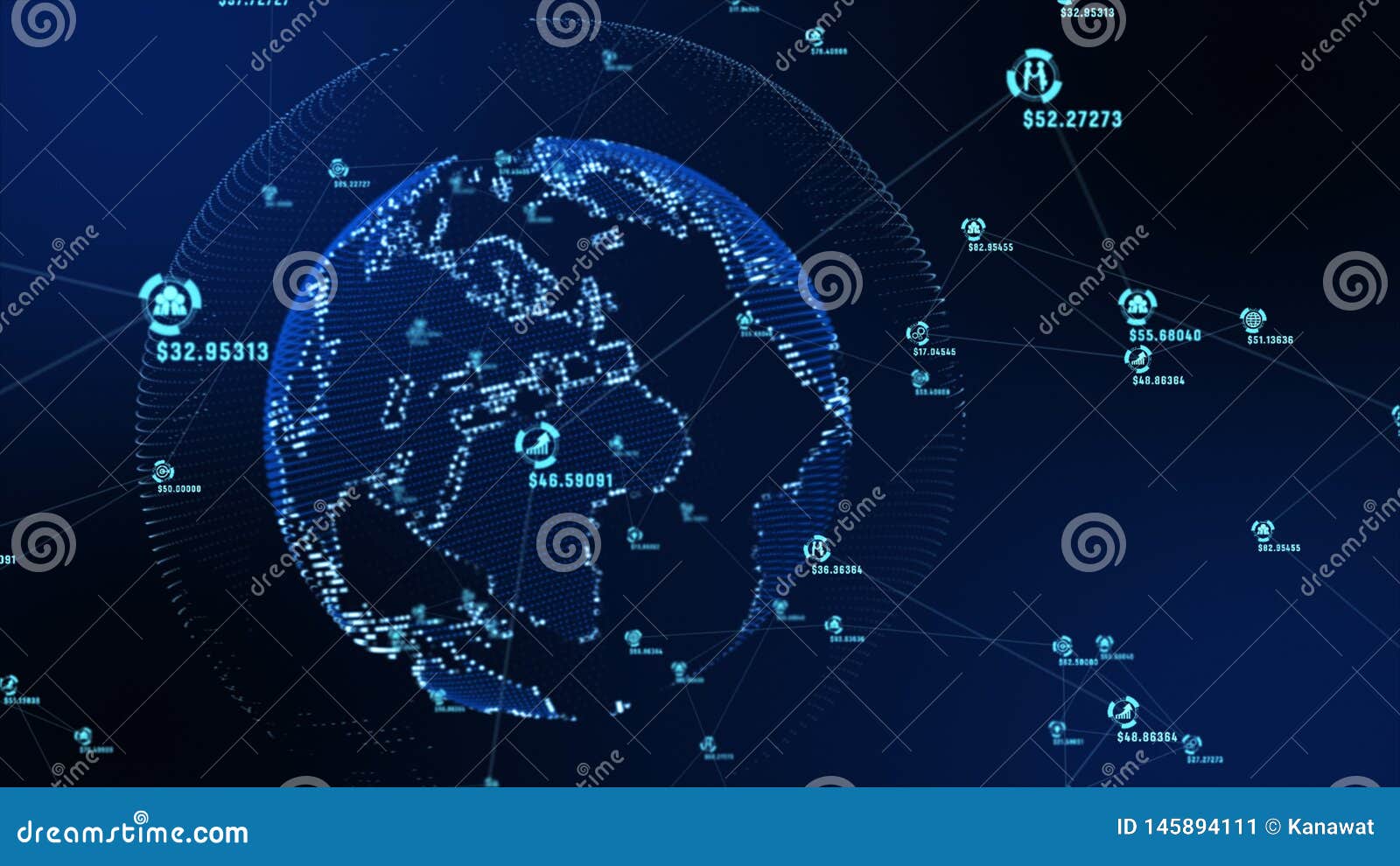 Abstract Representation of Data and Connection Paths Networks Marketing ...