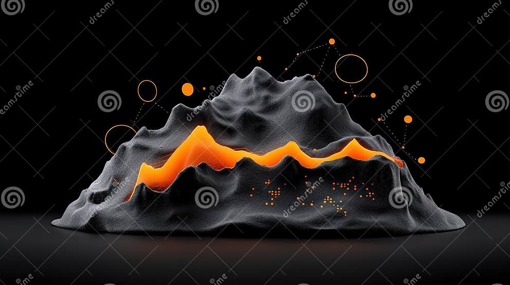 Abstract Representation of Data Visualization on a Mountain Structure Stock Illustration ...