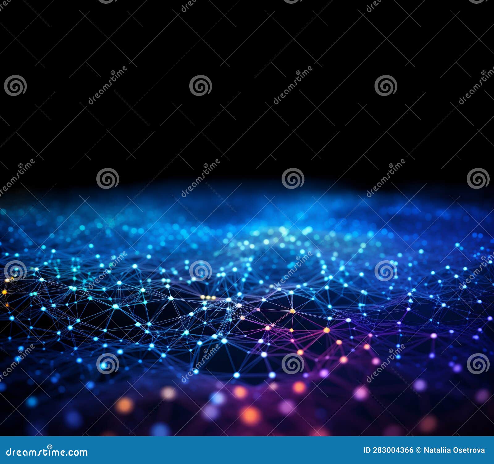Abstract Representation of Decentralized Data Exchange, Displaying a ...