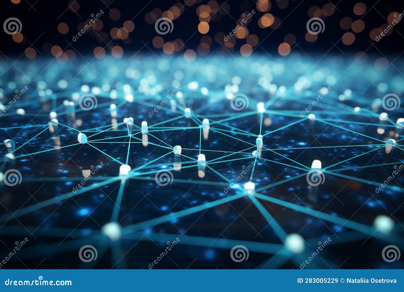 Abstract Representation of Decentralized Data Exchange, Displaying a ...