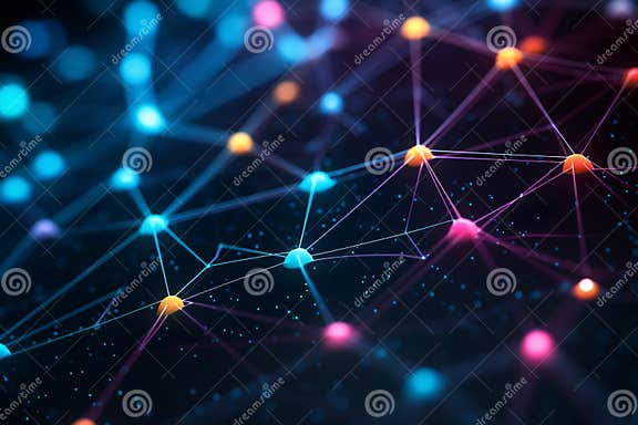 Abstract Representation of Decentralized Data Exchange, Displaying a ...