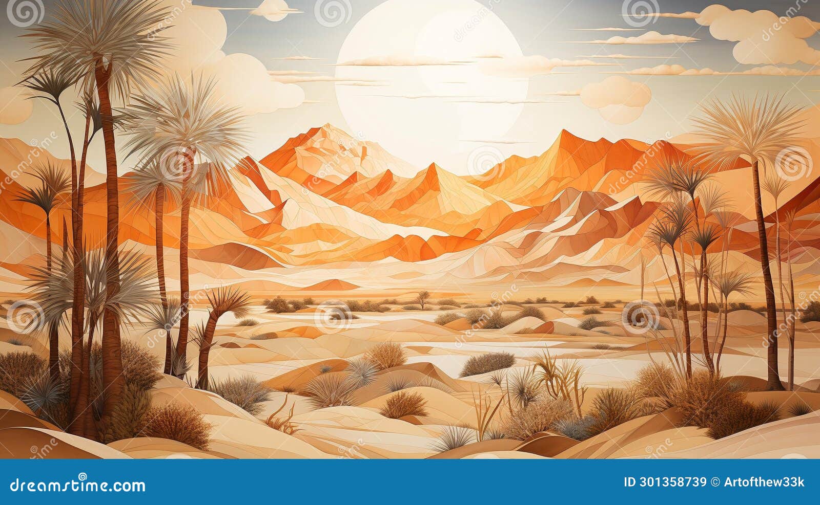 An Abstract Representation of a Desert Landscape, Complete with Sand ...