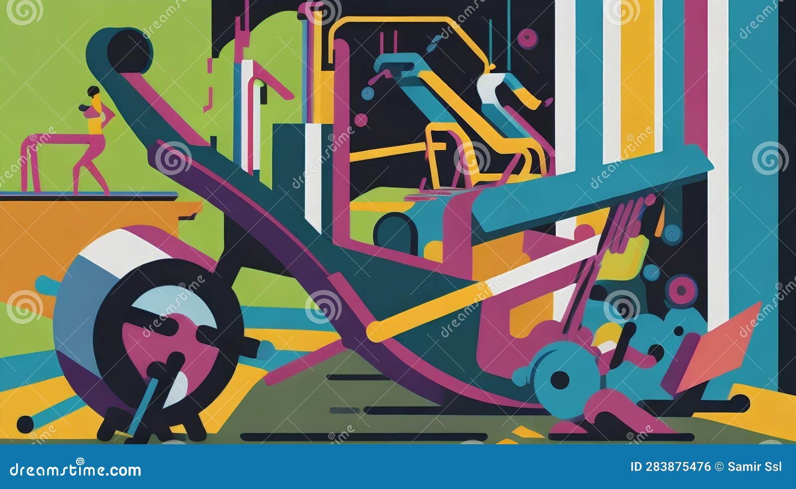 Abstract Representation of Different Exercise Equipment Stock ...