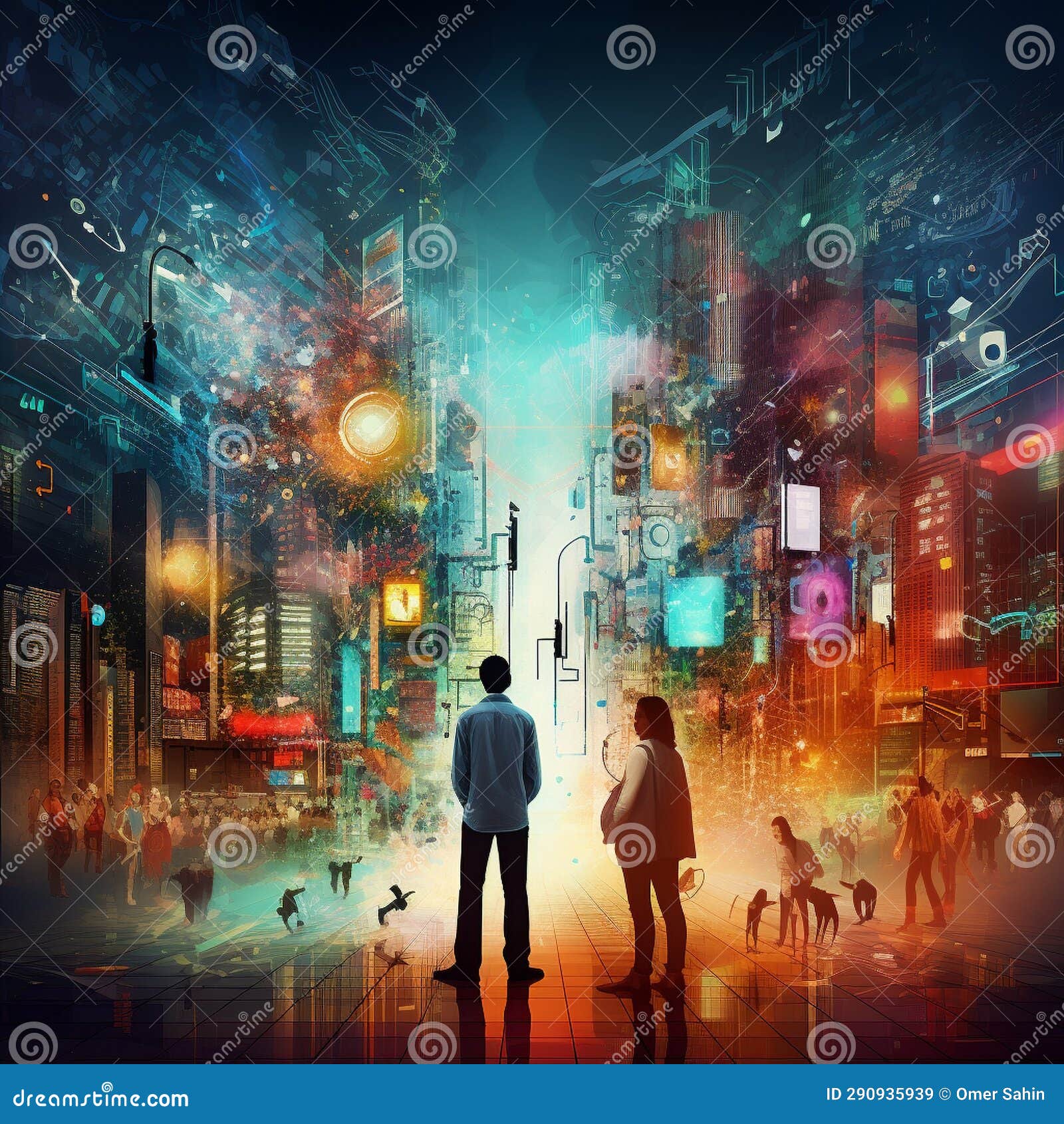 Abstract Representation of Digital Evolution Stock Image - Image of ...