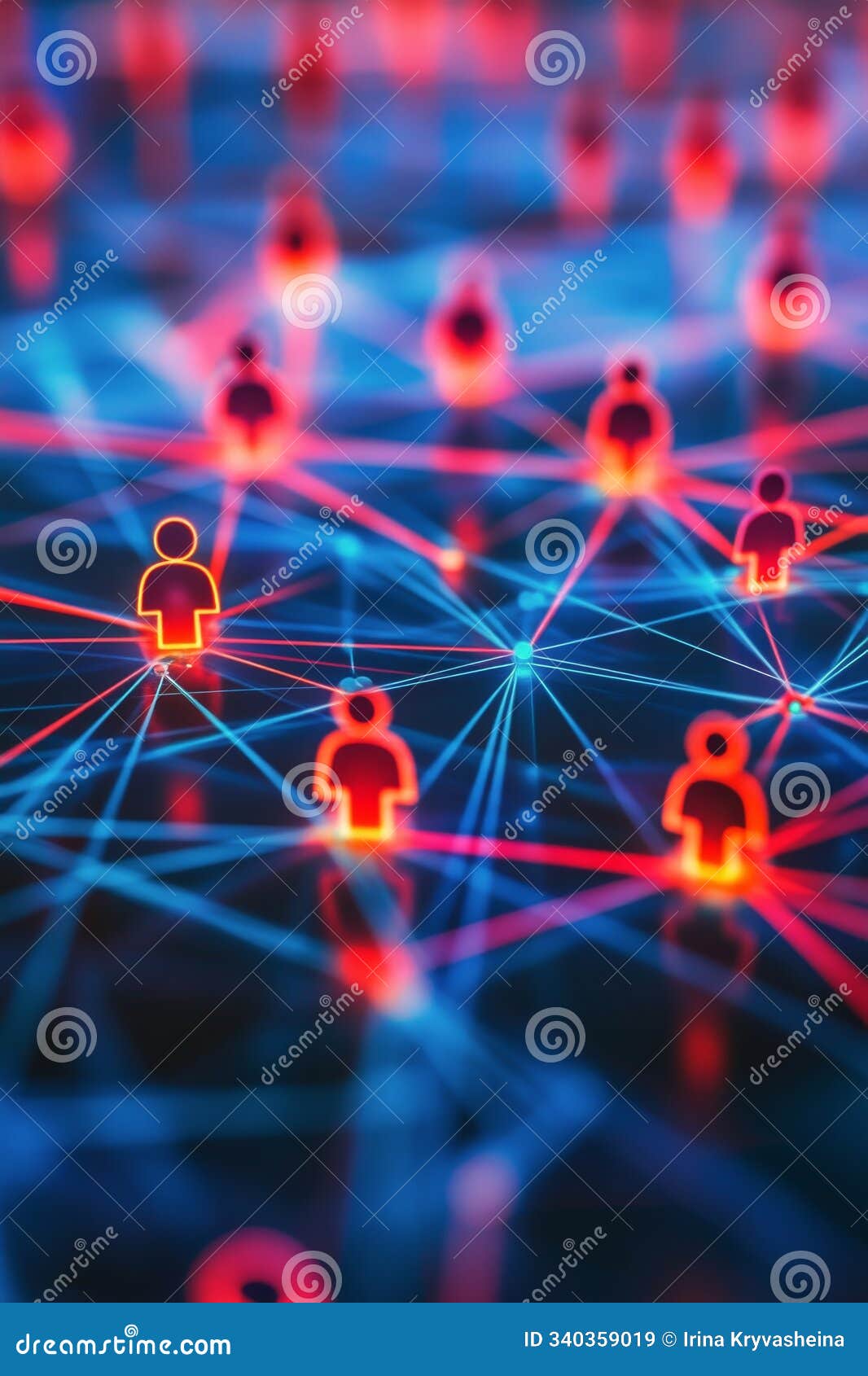 Abstract Representation of a Digital Network Connecting Individuals in ...