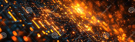 Abstract Representation of a Digital Network Showcasing Rapid Data ...