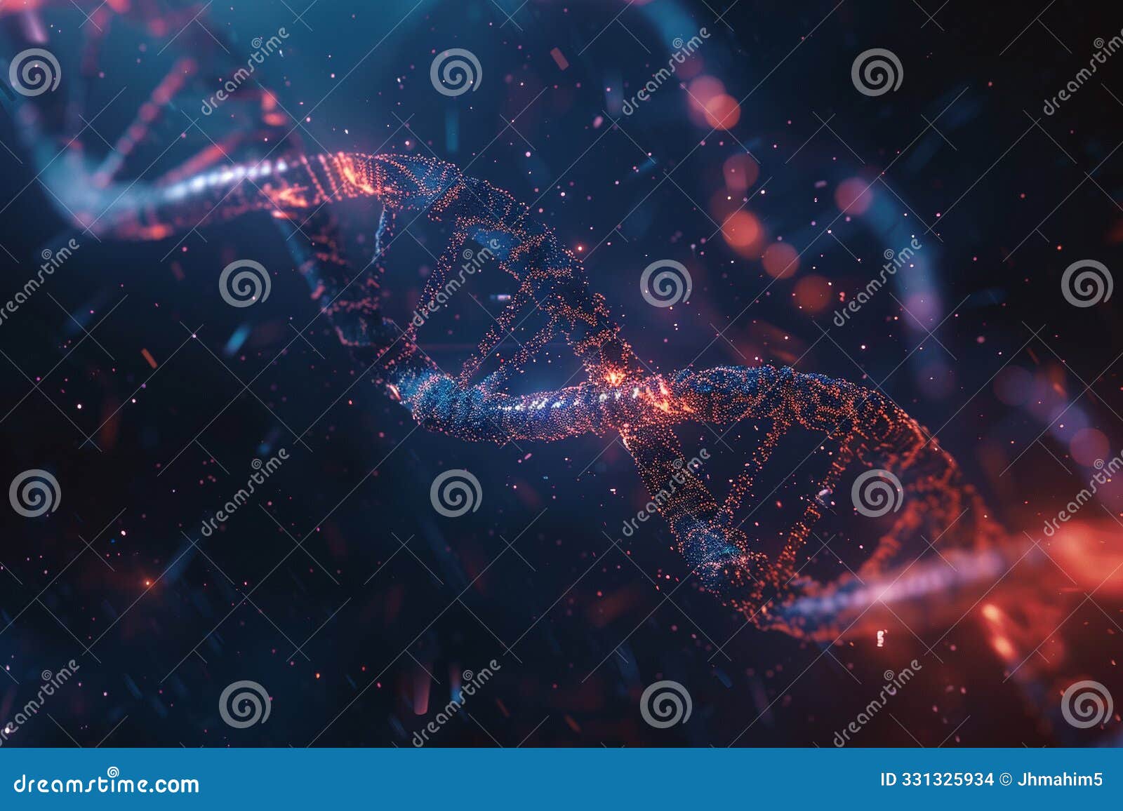 DNA Double Helix Abstract Digital Art Stock Illustration - Illustration ...