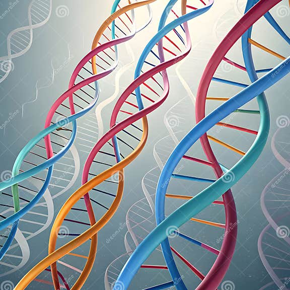 An Abstract Representation of DNA, Featuring Intertwined Strands and ...