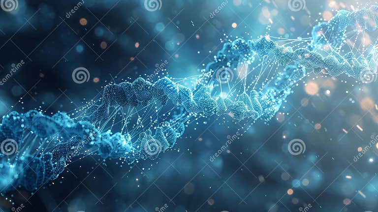 Abstract Representation of Dna Strand - Generative Ai Stock ...