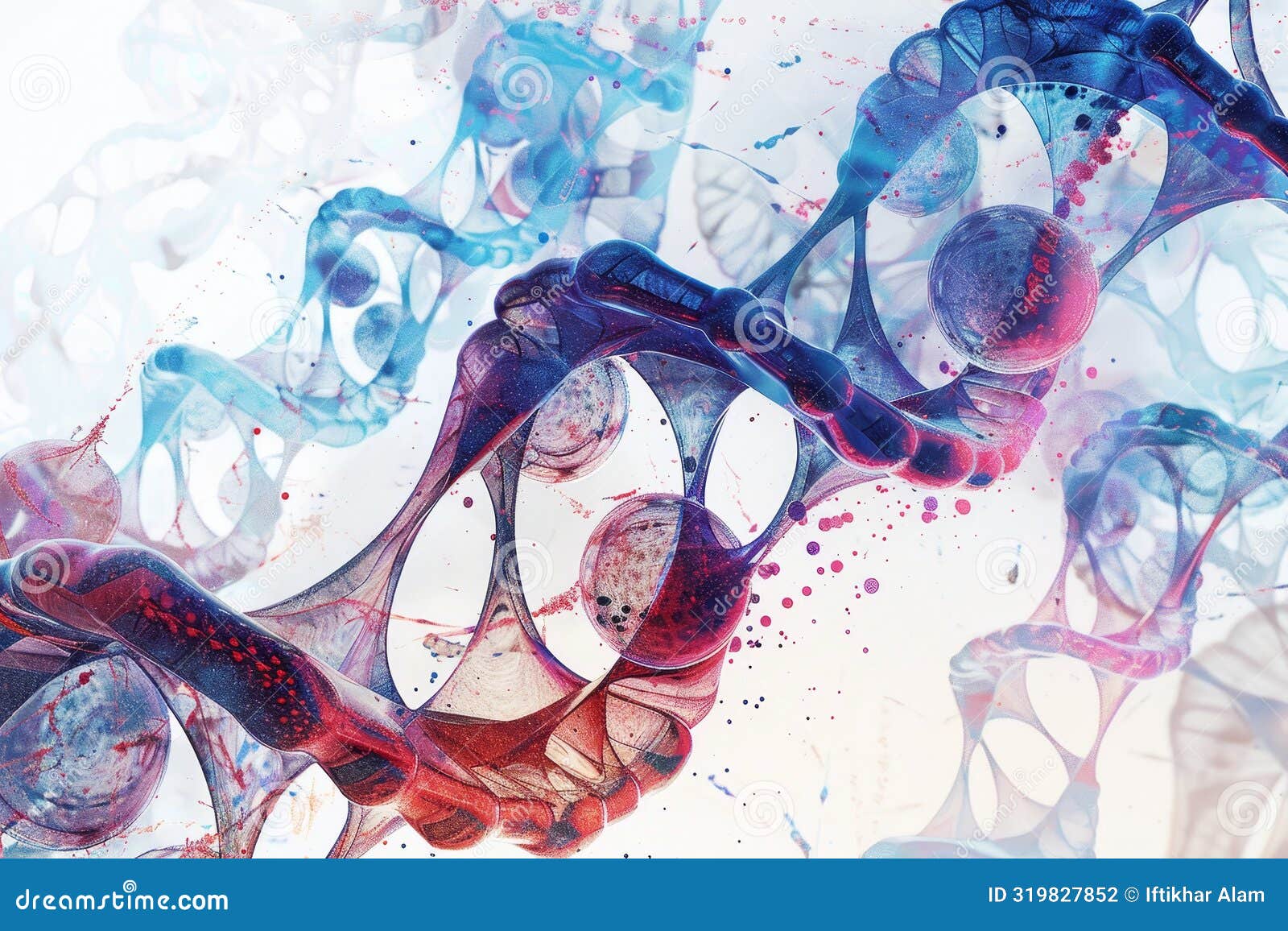 Abstract Representation of a DNA Strand Twisting and Coiling, Design a ...