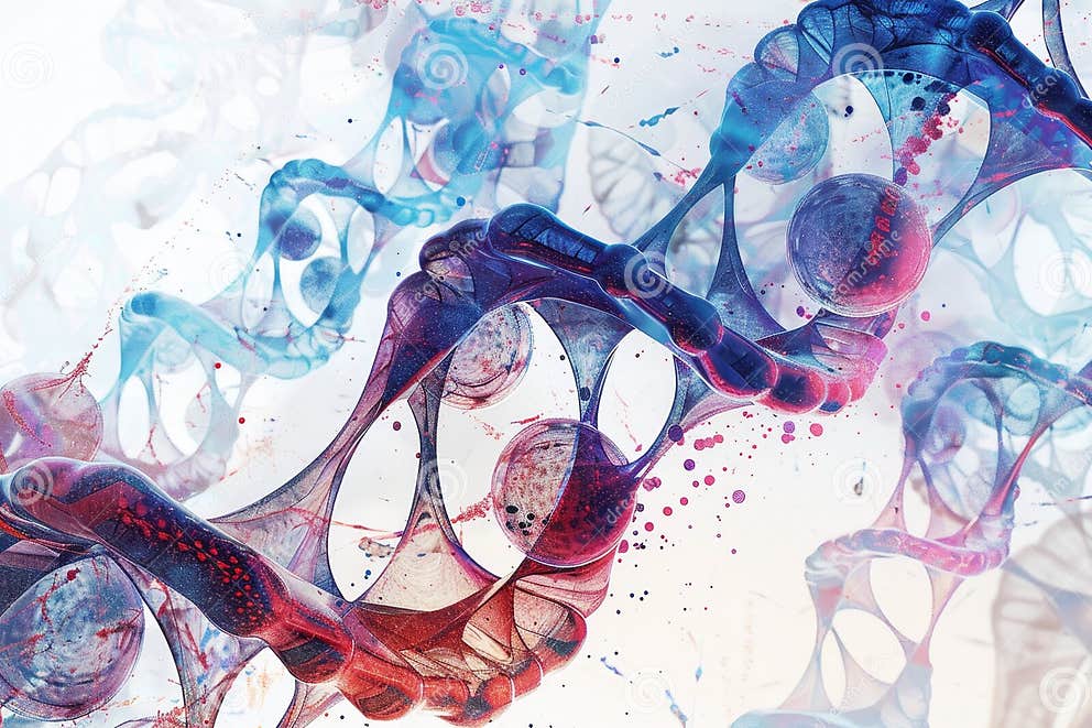 Abstract Representation of a DNA Strand Twisting and Coiling, Design a ...