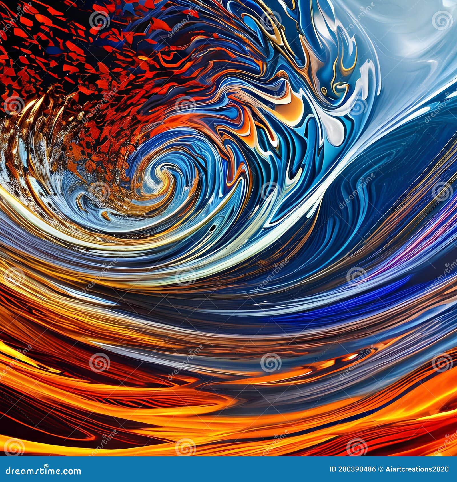 An Abstract Representation of the Elements of Nature, with Swirling ...