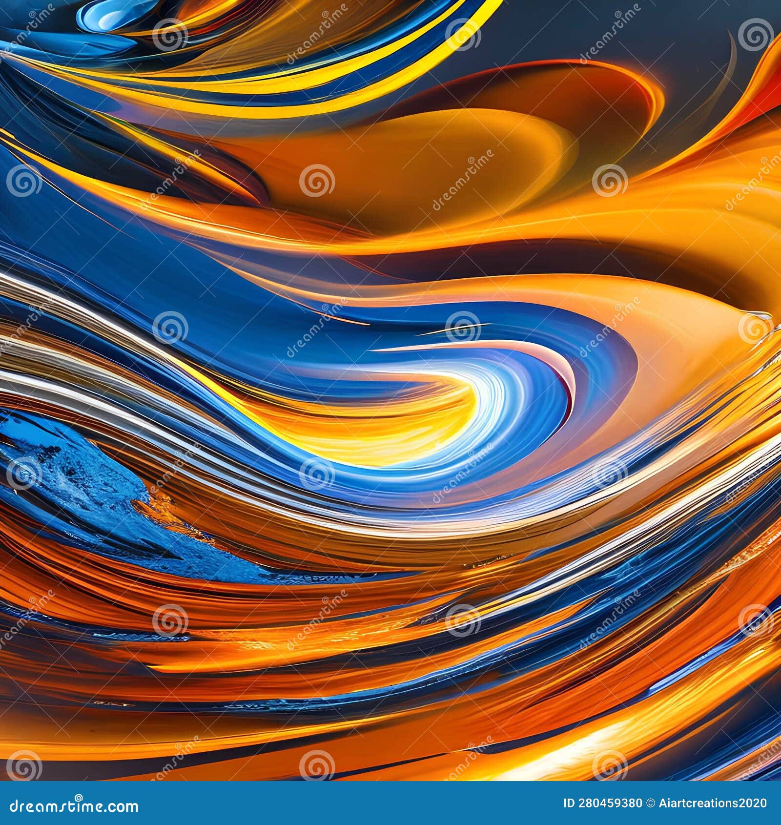 An Abstract Representation of the Elements of Nature, with Swirling ...