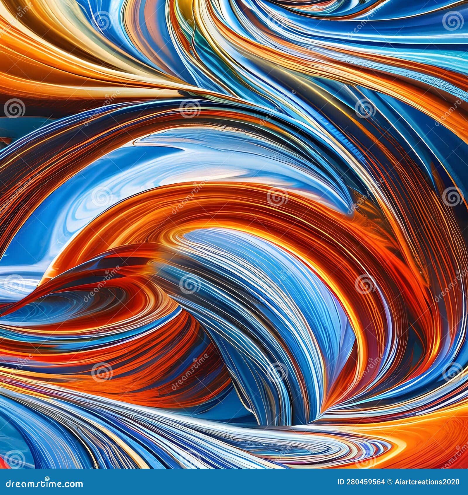 An Abstract Representation of the Elements of Nature, with Swirling ...