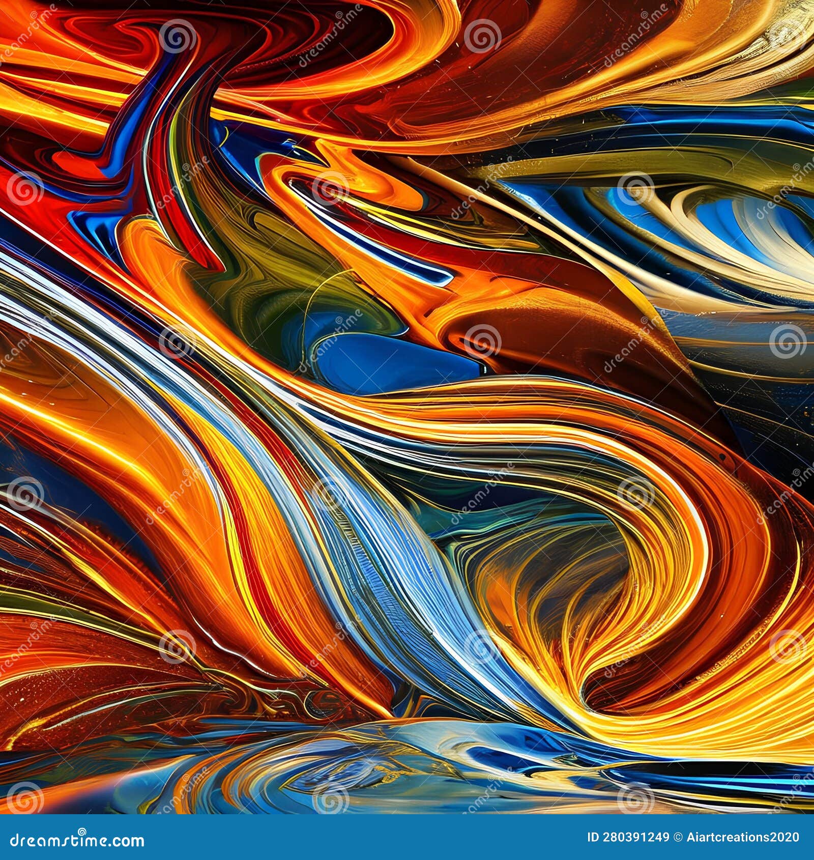 An Abstract Representation of the Elements of Nature, with Swirling ...