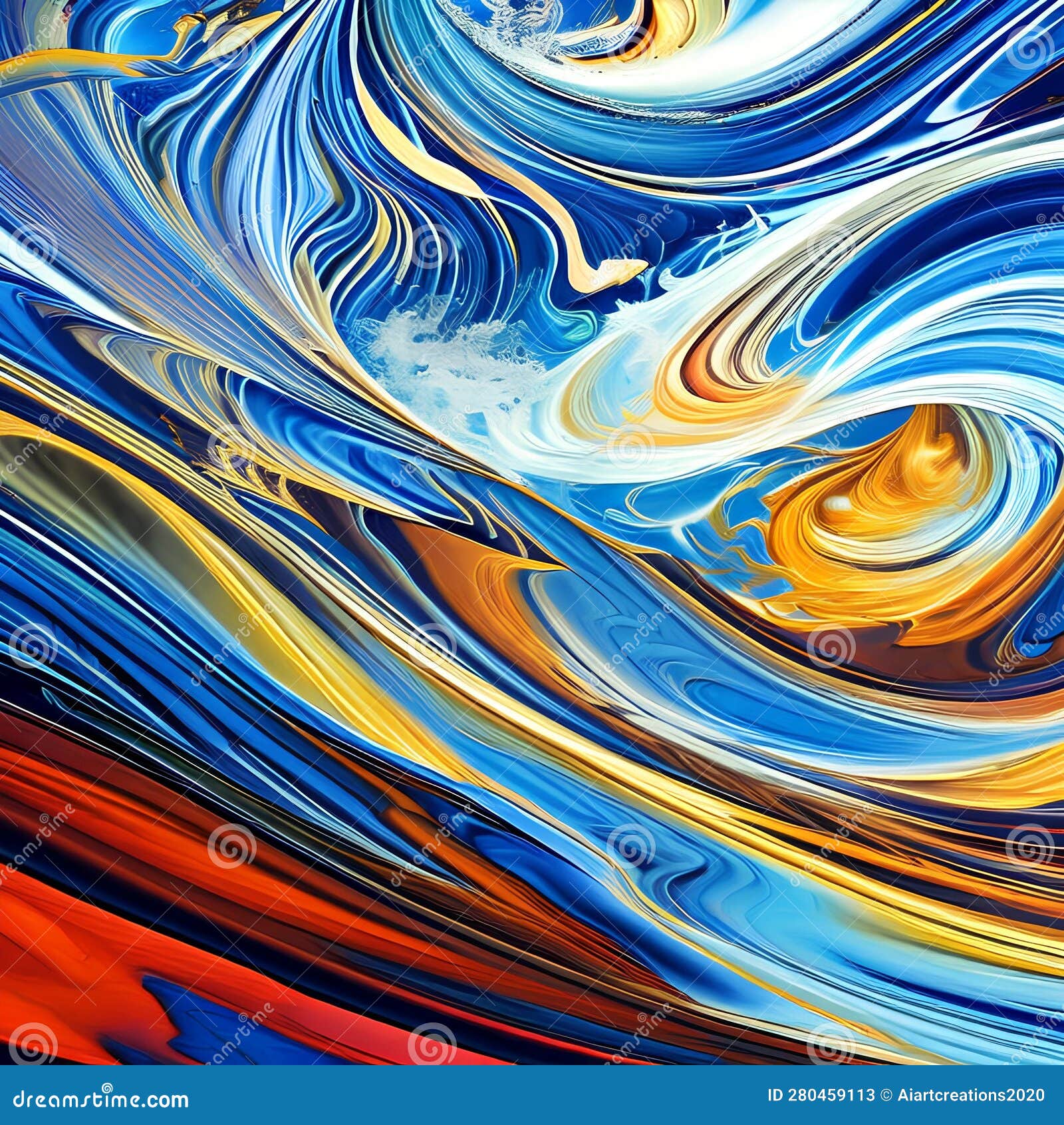 An Abstract Representation of the Elements of Nature, with Swirling ...