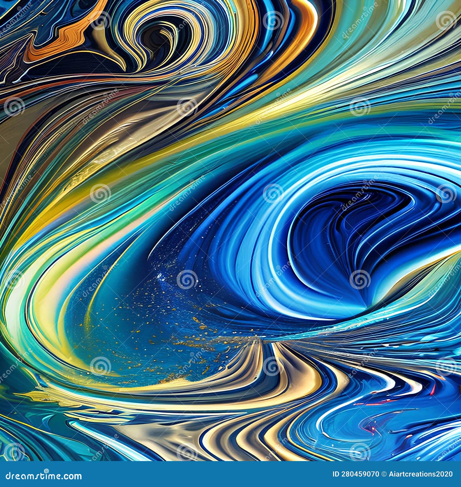 An Abstract Representation of the Elements of Nature, with Swirling ...