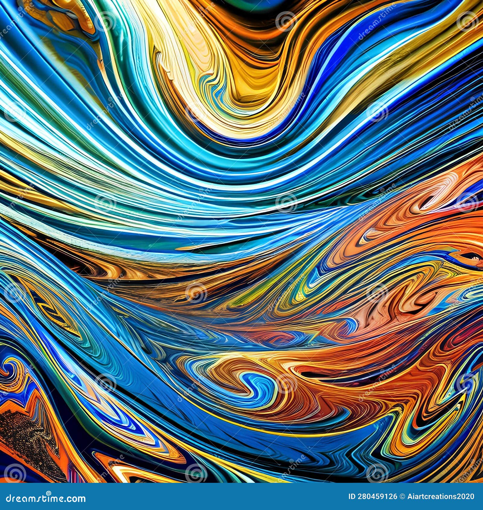 An Abstract Representation of the Elements of Nature, with Swirling ...