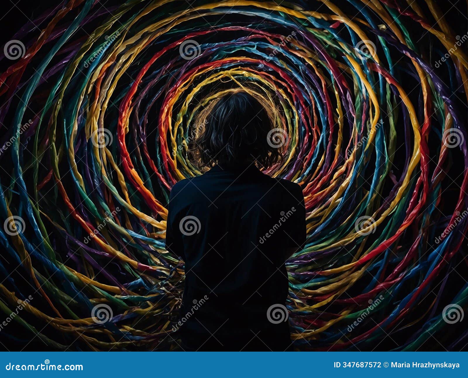 Abstract Representation of the Feeling of Depression and Anxiety of a ...