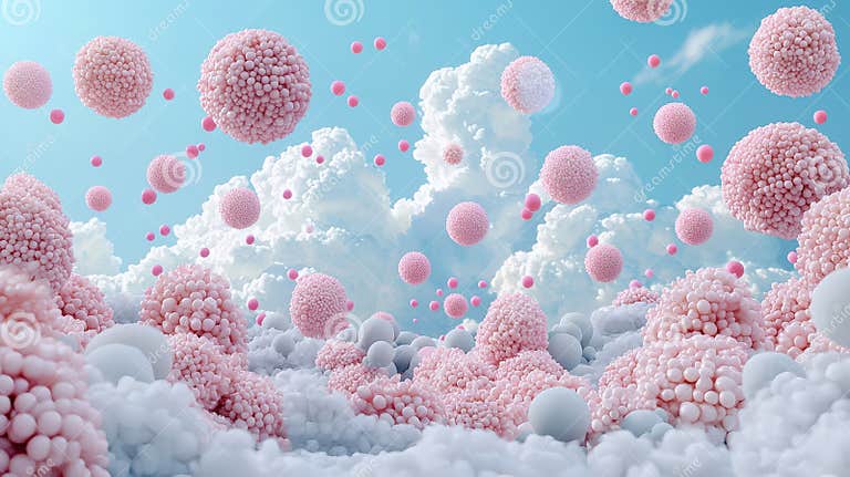 Abstract Representation of Floating Biological Particles in a Cloud ...
