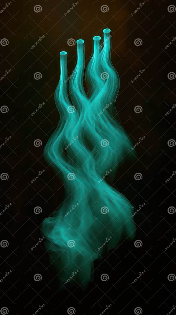 Abstract Representation of Flowing Teal Smoke, Creating a Dynamic ...