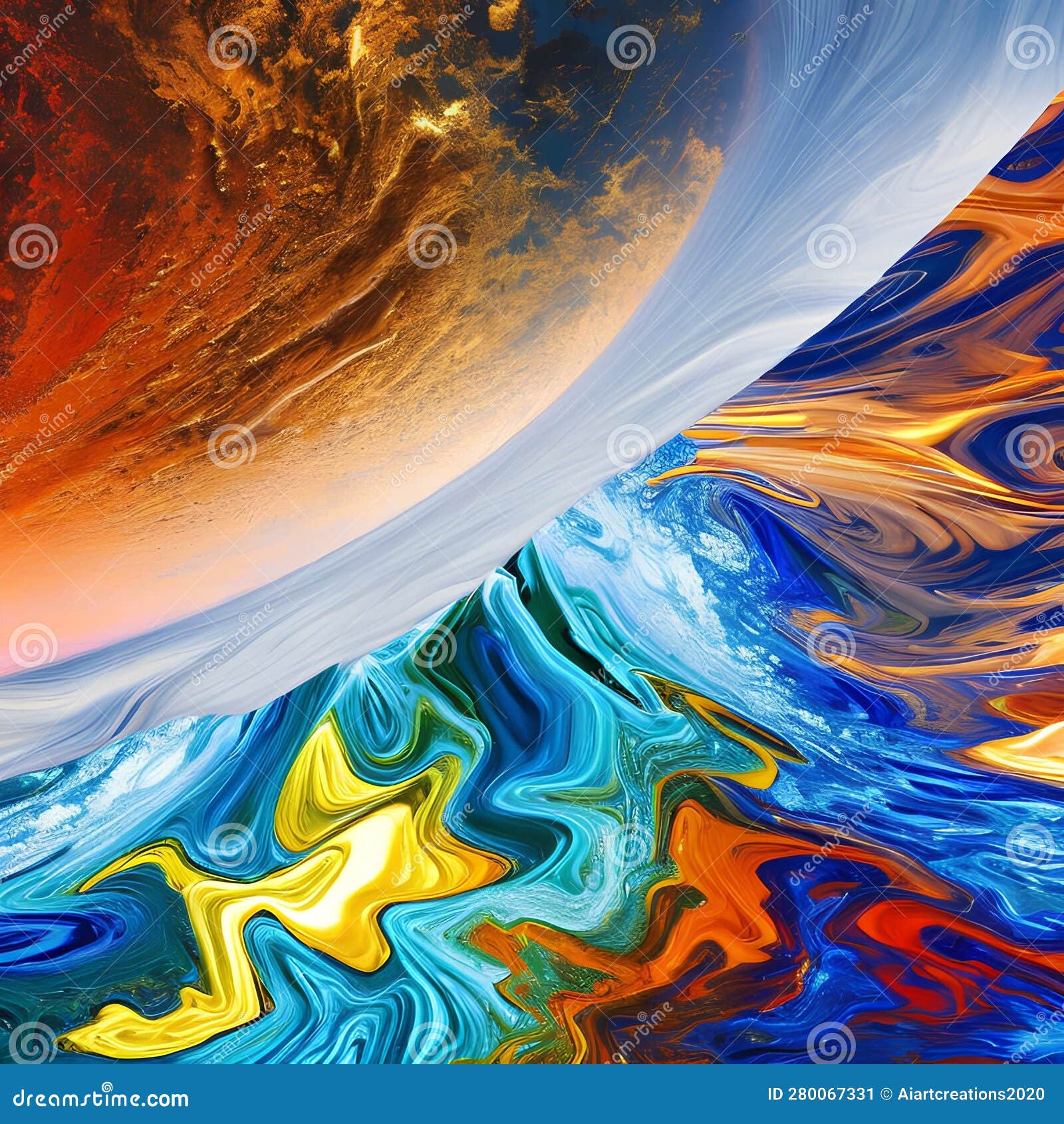 An Abstract Representation of the Four Elements - Earth, Air, Fire, and ...