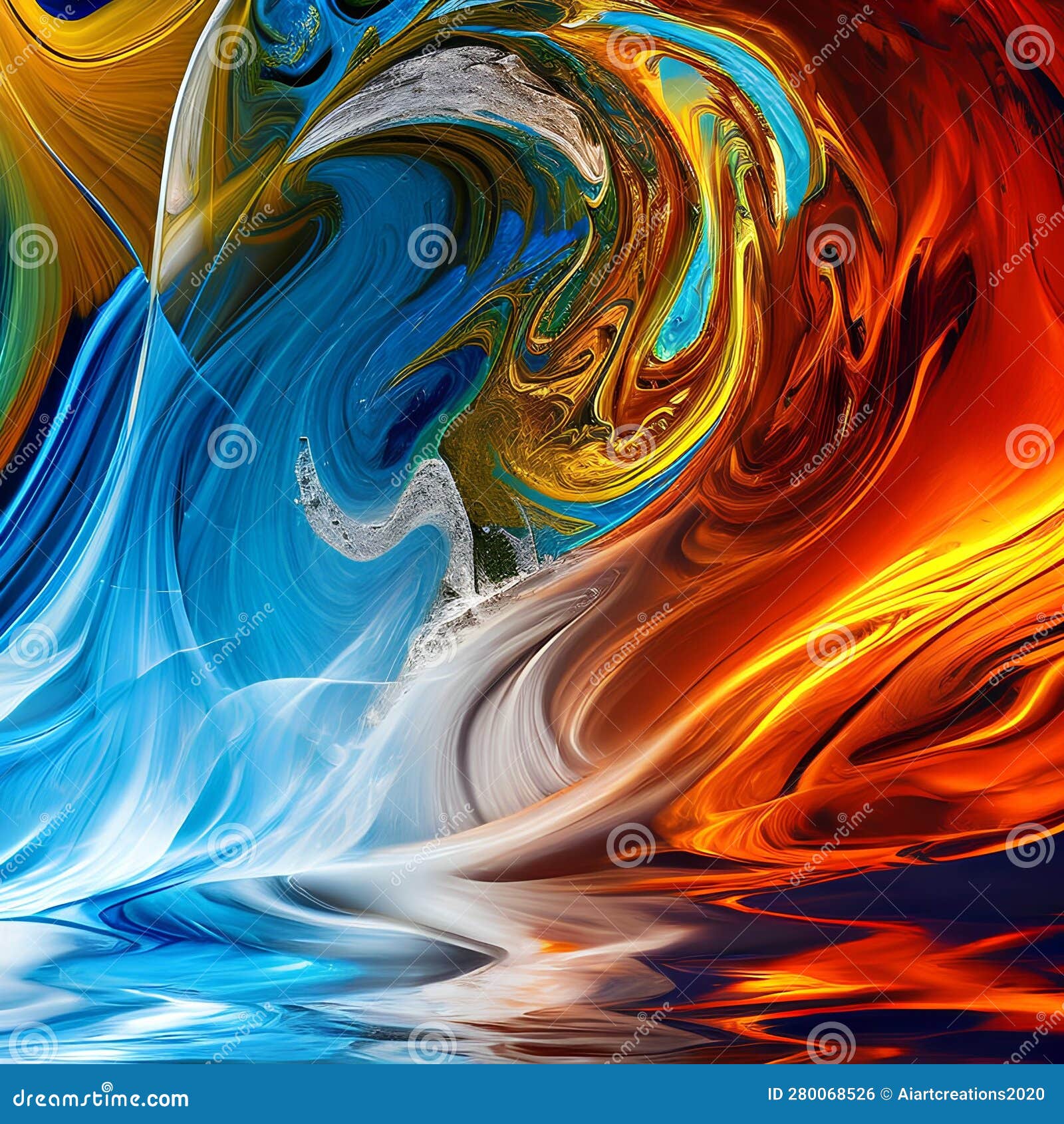 An Abstract Representation of the Four Elements - Earth, Air, Fire, and ...