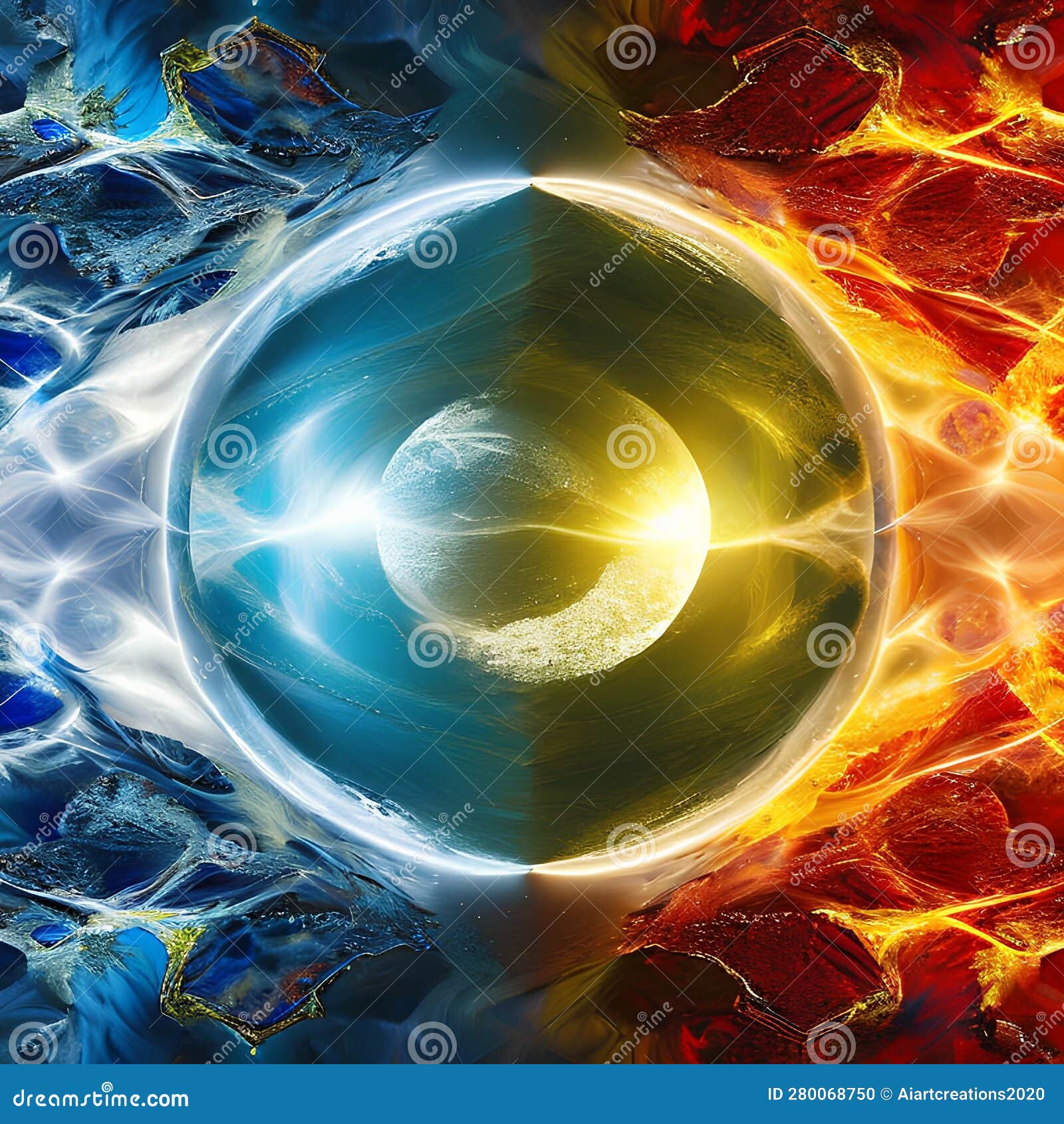 An Abstract Representation of the Four Elements - Earth, Air, Fire, and ...