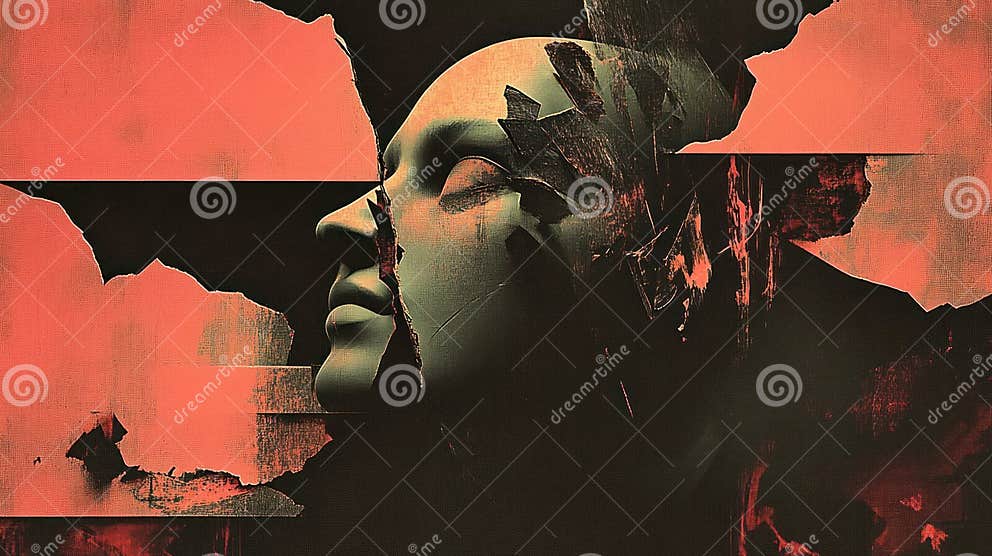 Abstract Representation of a Fragmented Face, Exploring Themes of ...