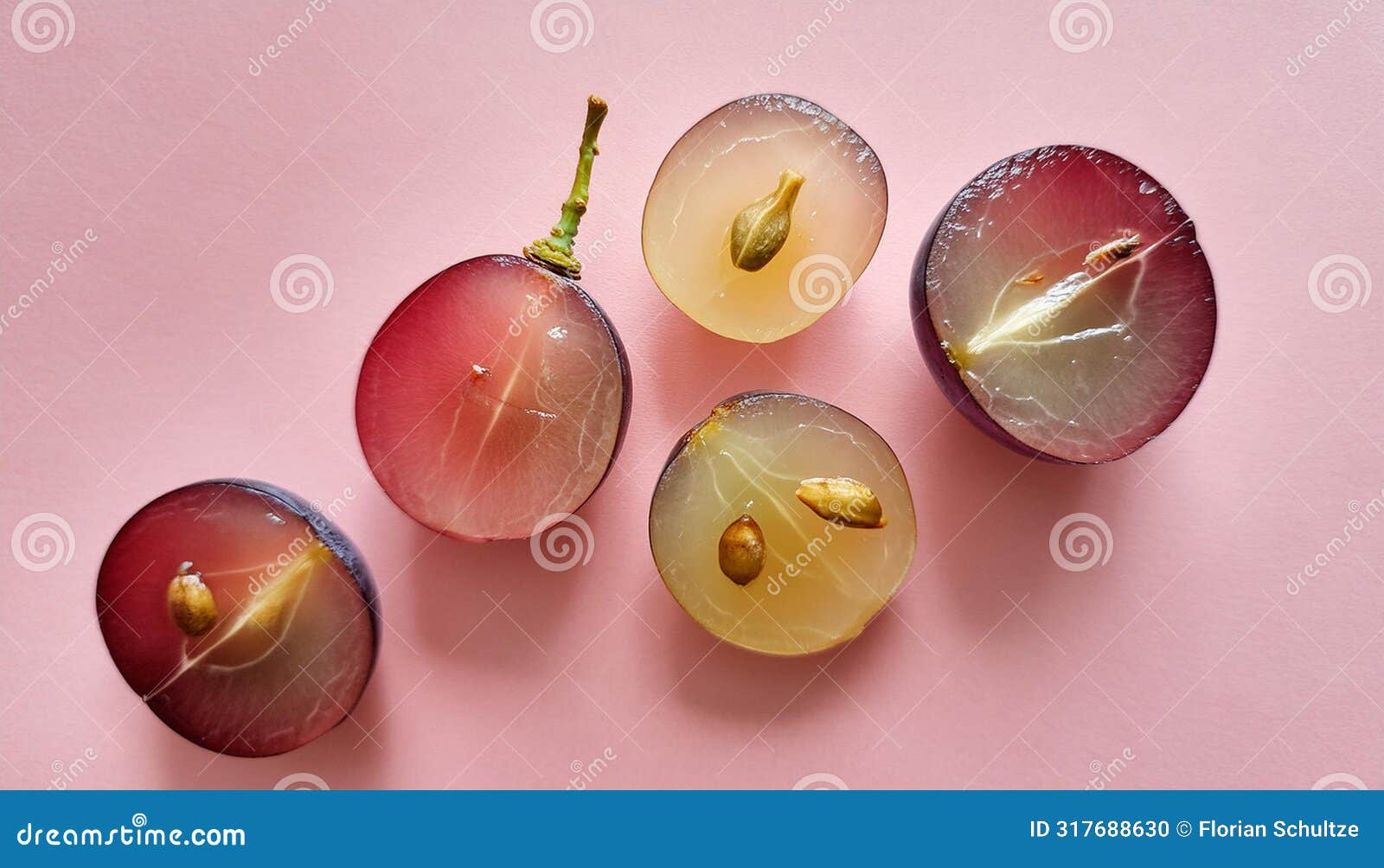 Abstract Representation of Grape Pieces Cut and Floating Freely ...
