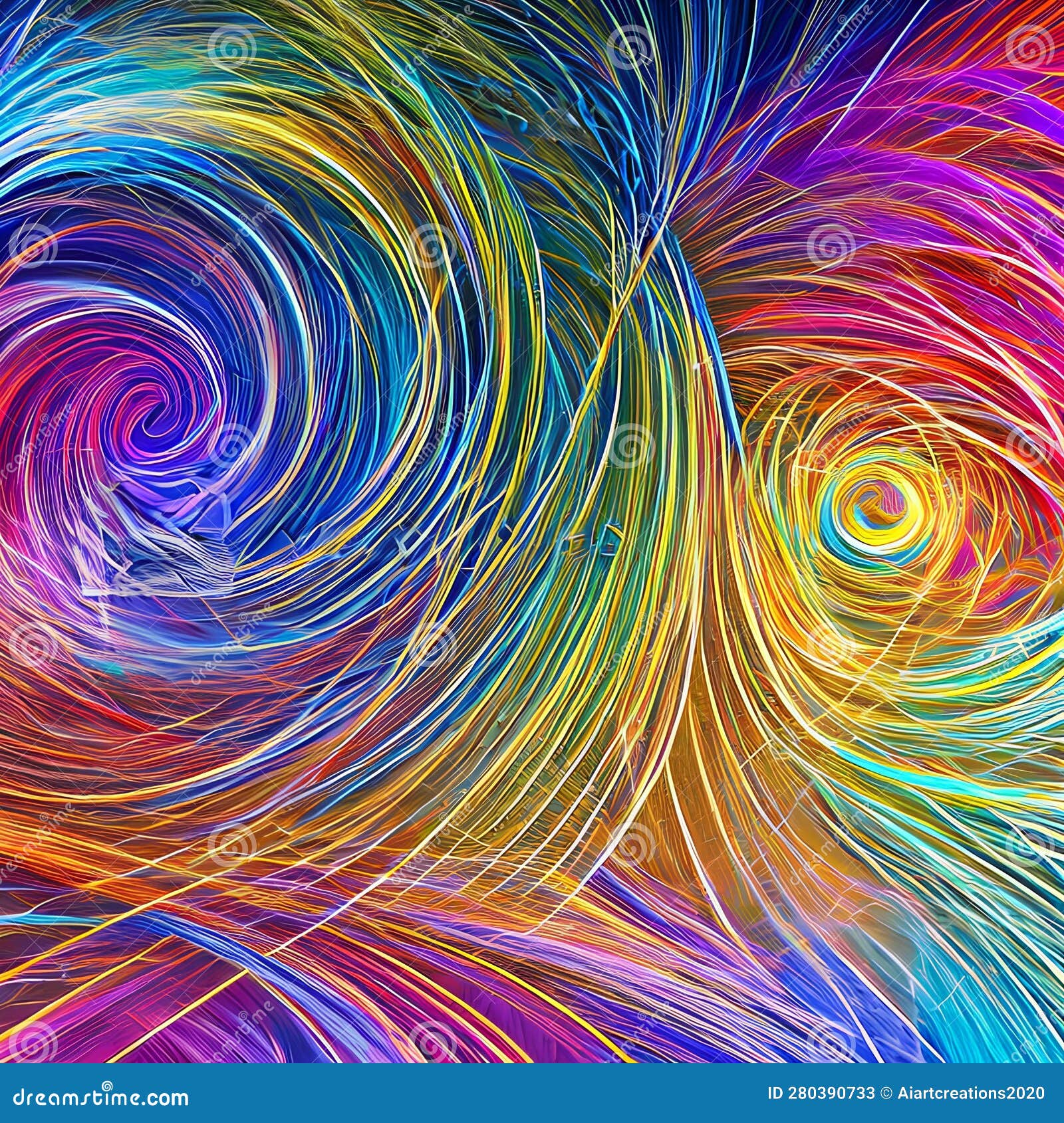 An Abstract Representation of the Human Mind, with Swirling Thoughts ...