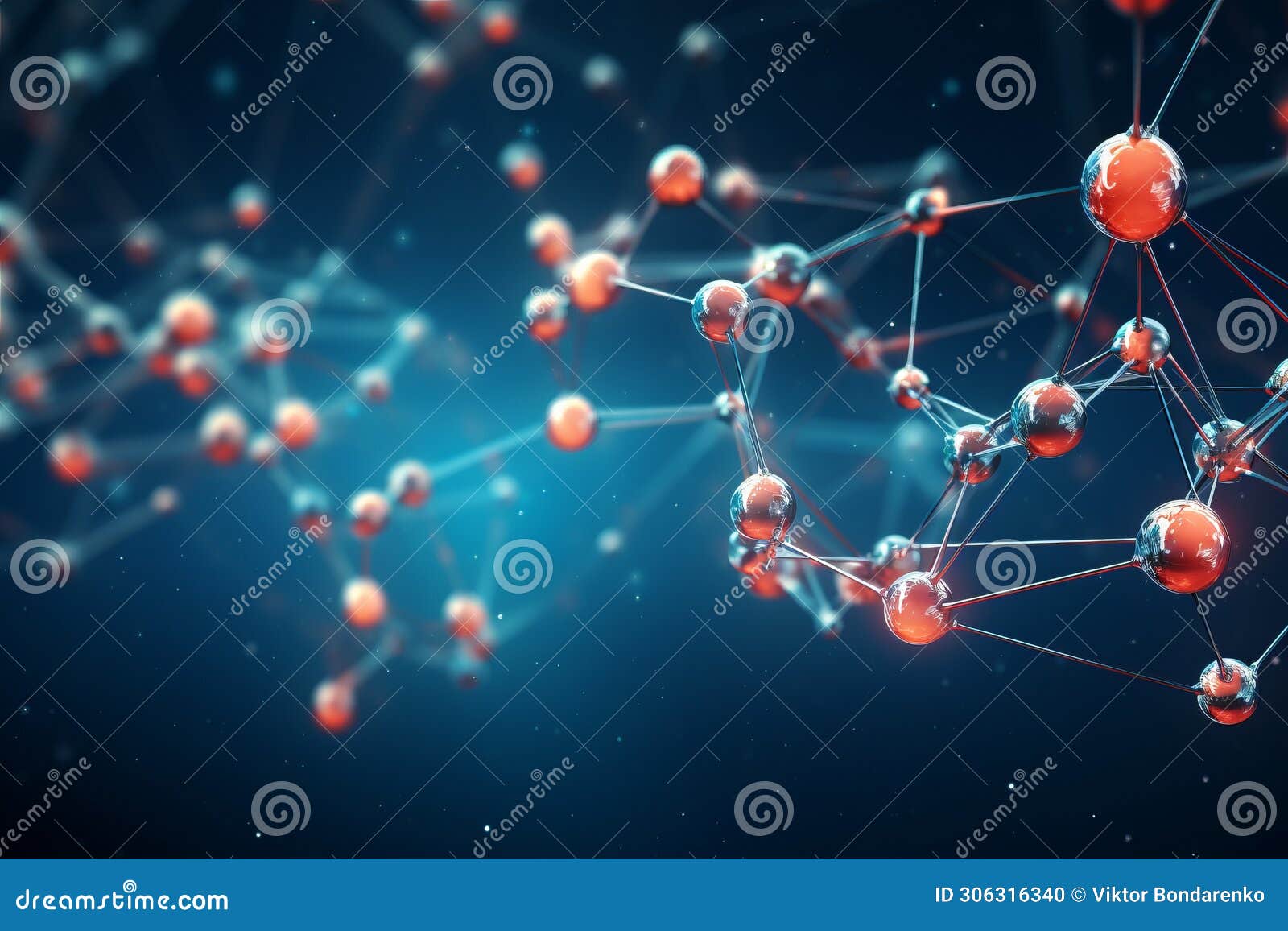 Abstract Representation of Interconnected Data Nodes, Digital Matrix, Binary Code Transmission ...