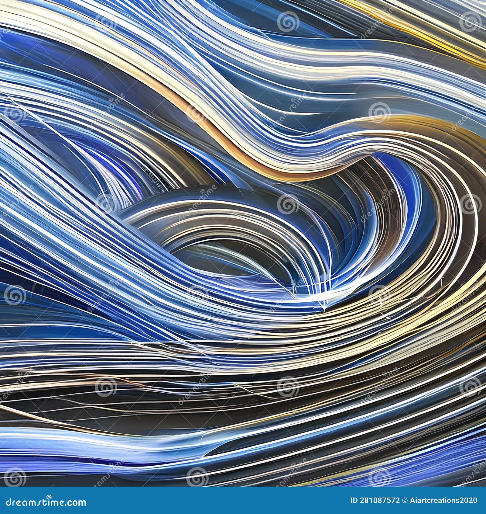 An Abstract Representation of Interconnected Energies, with Swirling ...