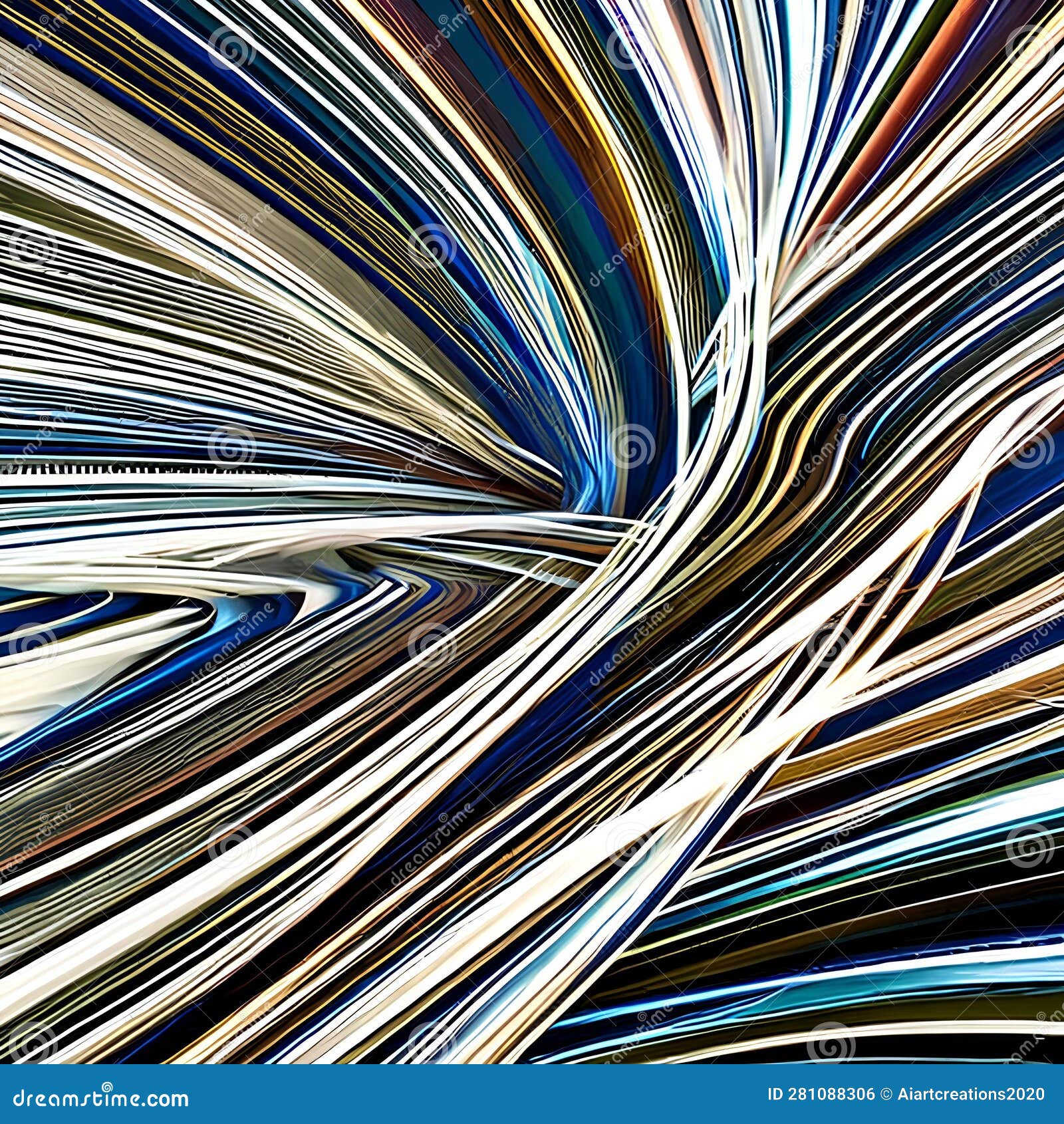 An Abstract Representation of Interconnected Energies, with Swirling ...