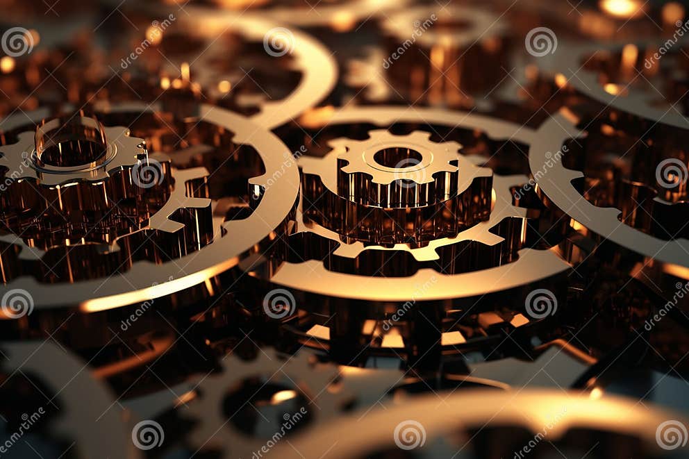 Abstract Representation of Interconnected Gears Stock Illustration ...
