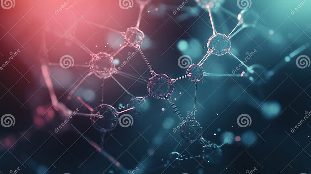 Abstract Representation of Interconnected Molecules Showcasing Chemical ...