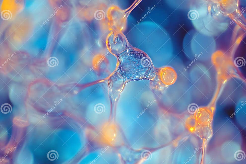 Abstract Representation of Molecular Structure Under Microscope Stock ...