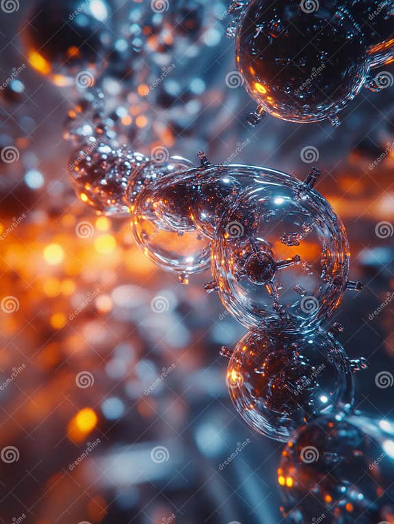 Abstract Representation of Molecular Structures with Glowing Elements ...