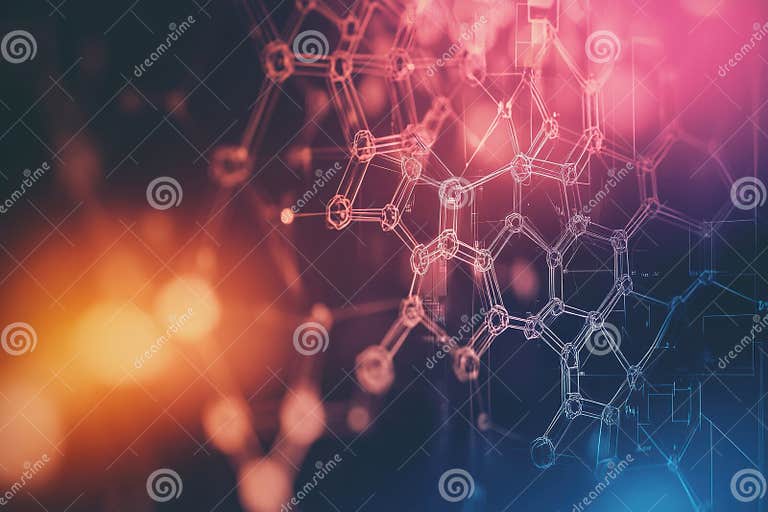 Abstract Representation of Molecular Structures with Vibrant Colors and ...