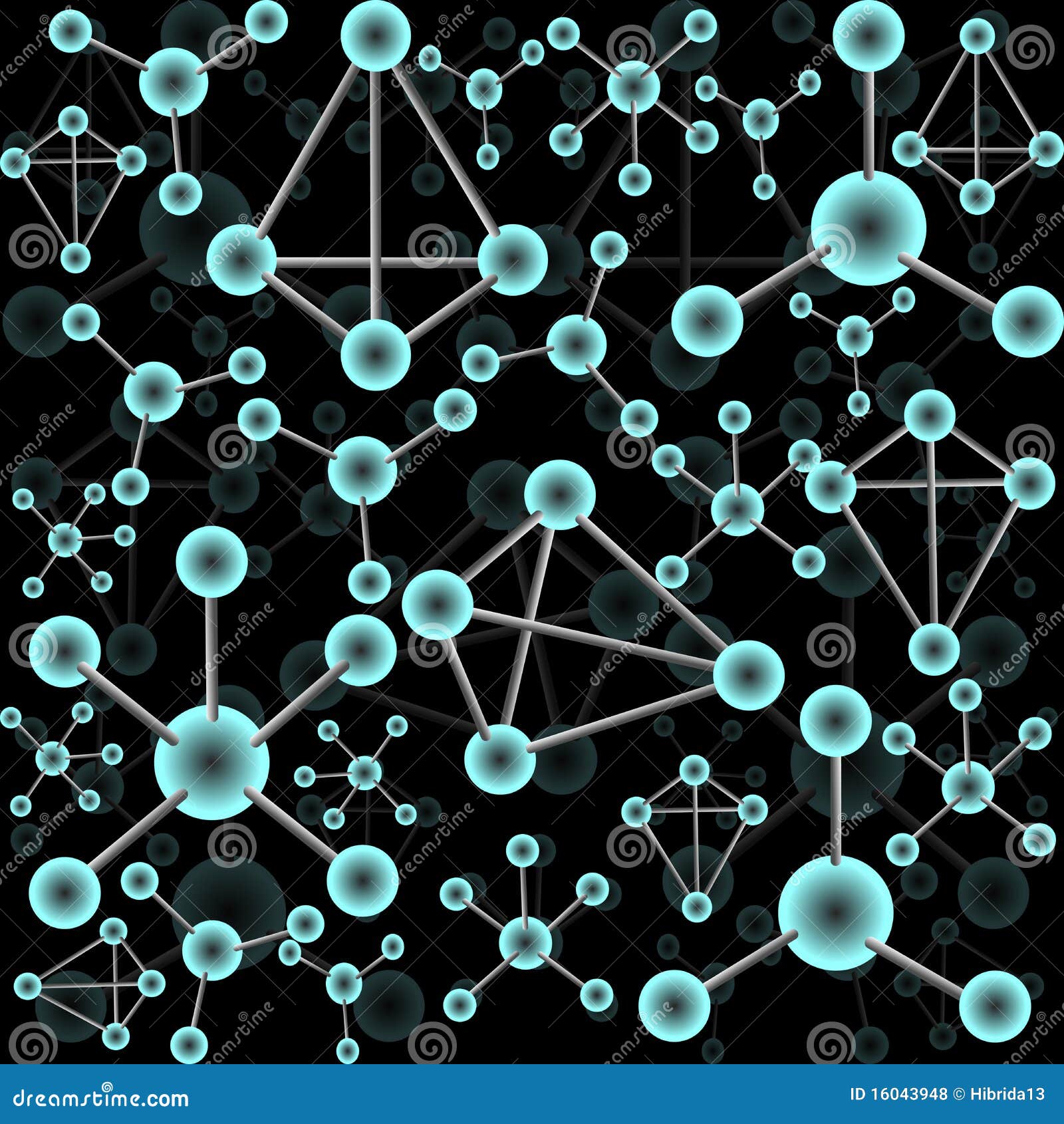 Abstract Representation of Molecules Stock Illustration - Illustration ...