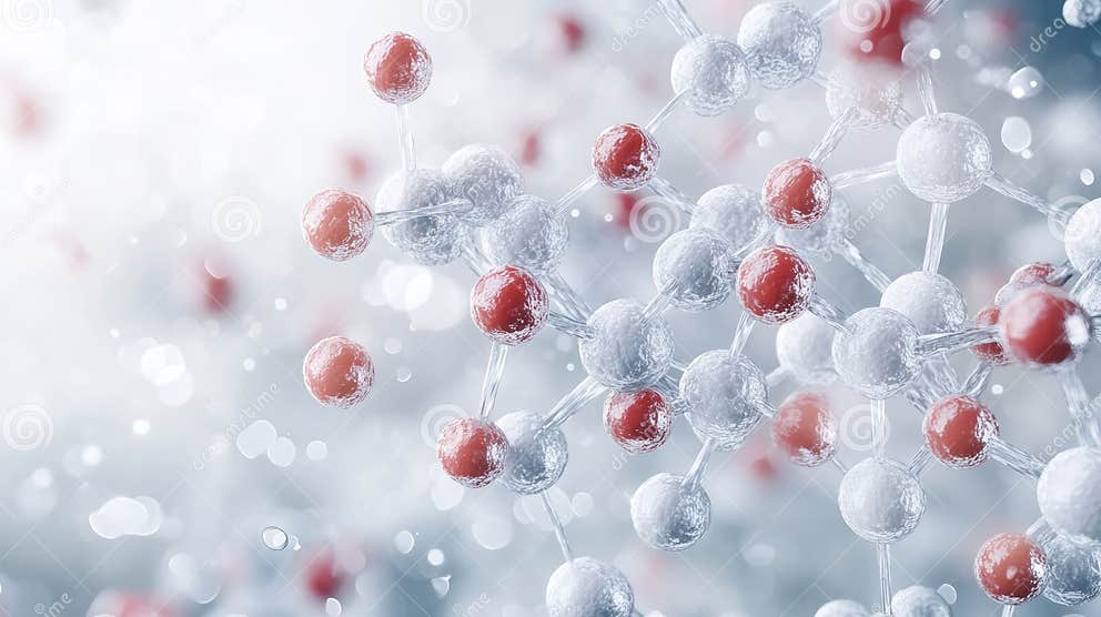 Abstract Representation of Molecules, Showcasing Atoms in a Dynamic ...