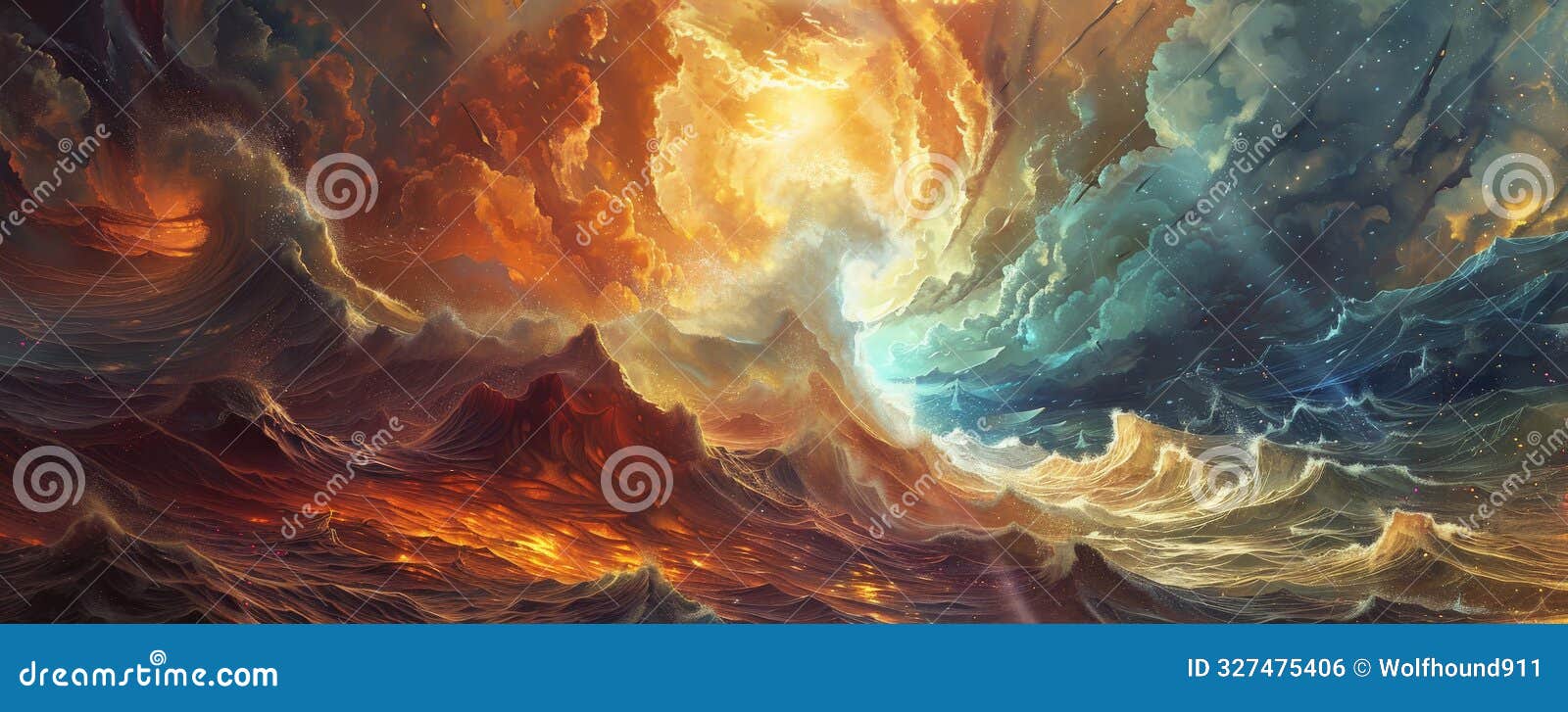 An Abstract Representation of Moses Parting the Red Sea, with Dramatic ...