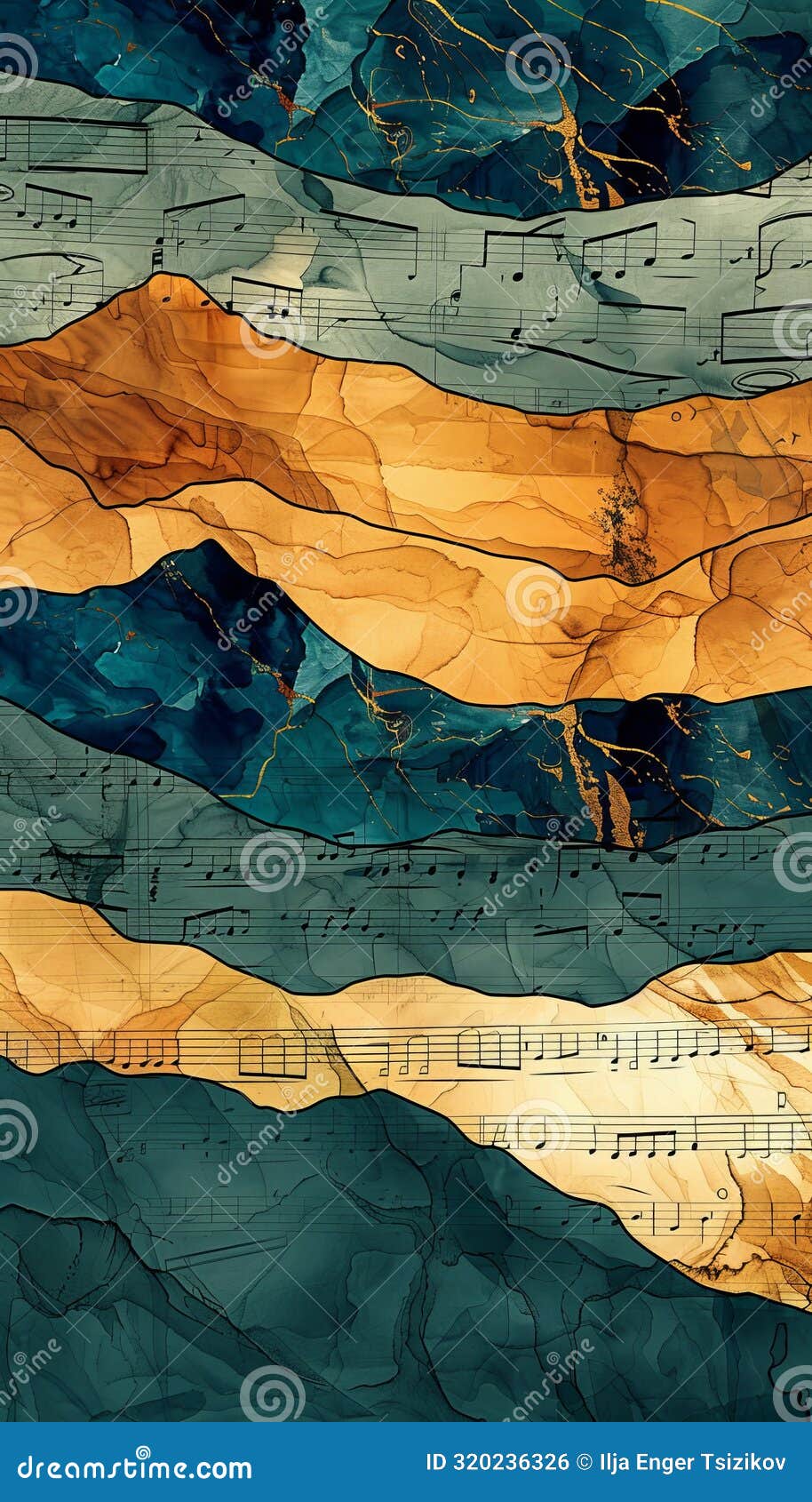 Abstract Representation of Music with Vibrant Lines Evoking Rhythm and ...