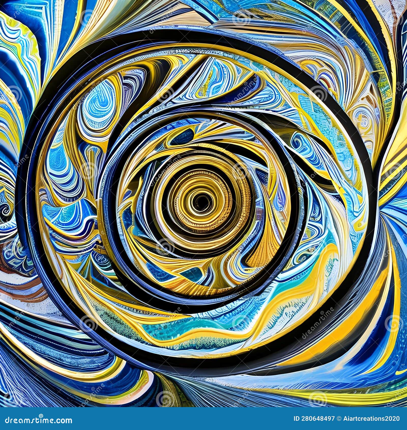 An Abstract Representation of Nature S Cycles, with Swirling Patterns ...