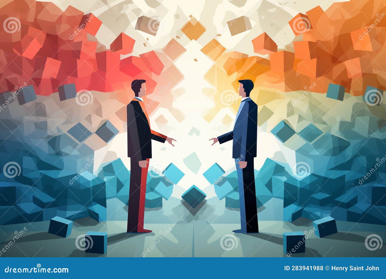 An Abstract Representation of Negotiation Dynamics Stock Illustration ...