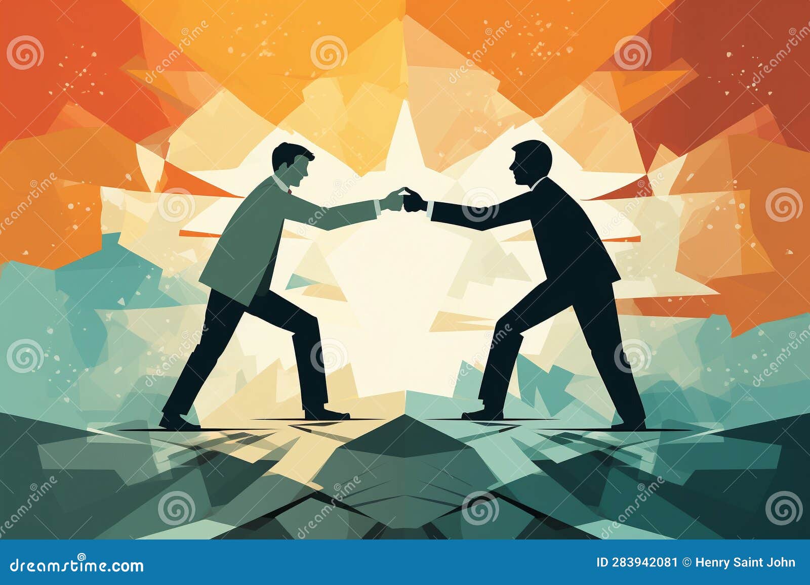 An Abstract Representation of Negotiation Dynamics Stock Illustration ...