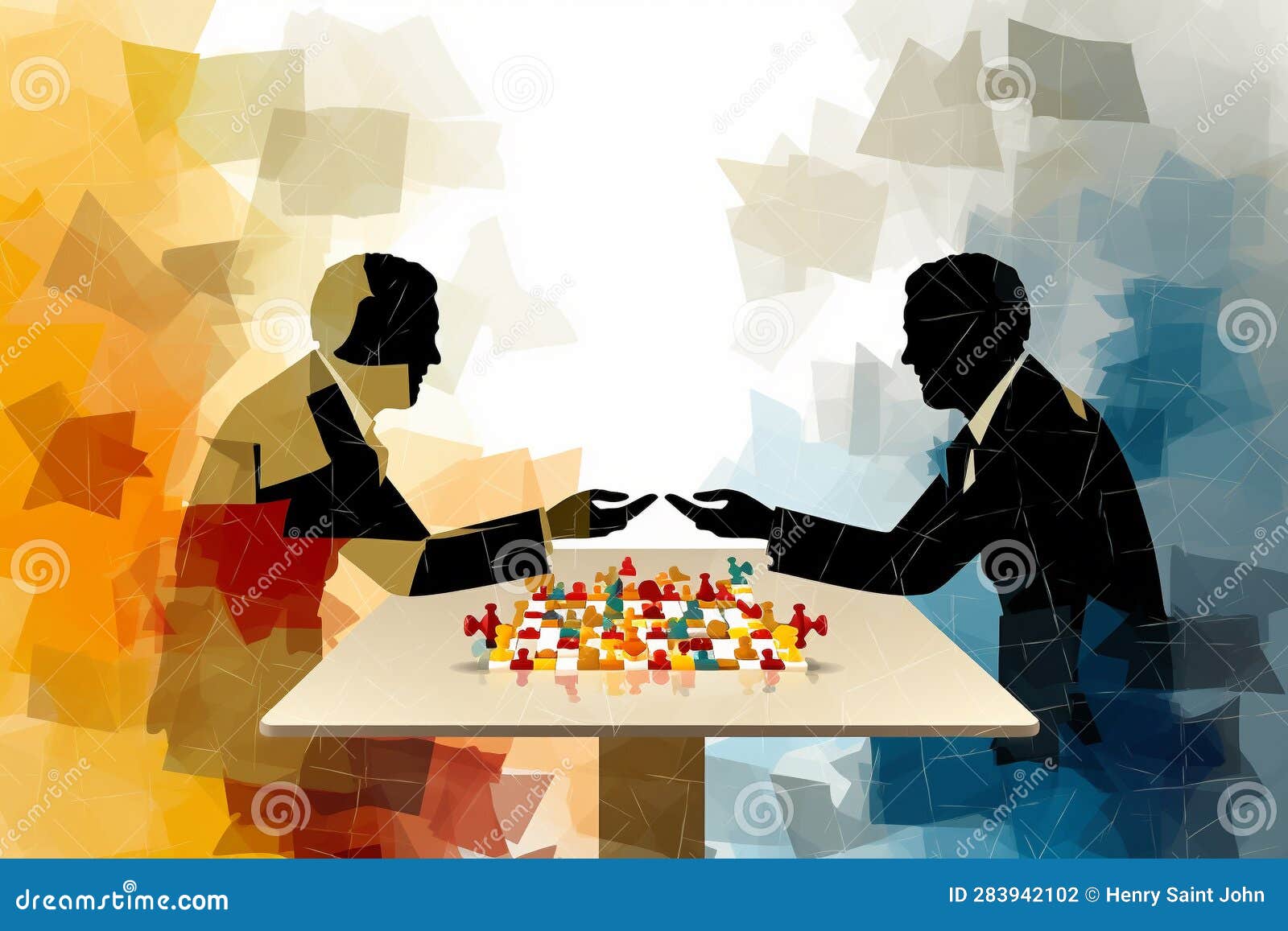 An Abstract Representation of Negotiation Dynamics Stock Illustration ...
