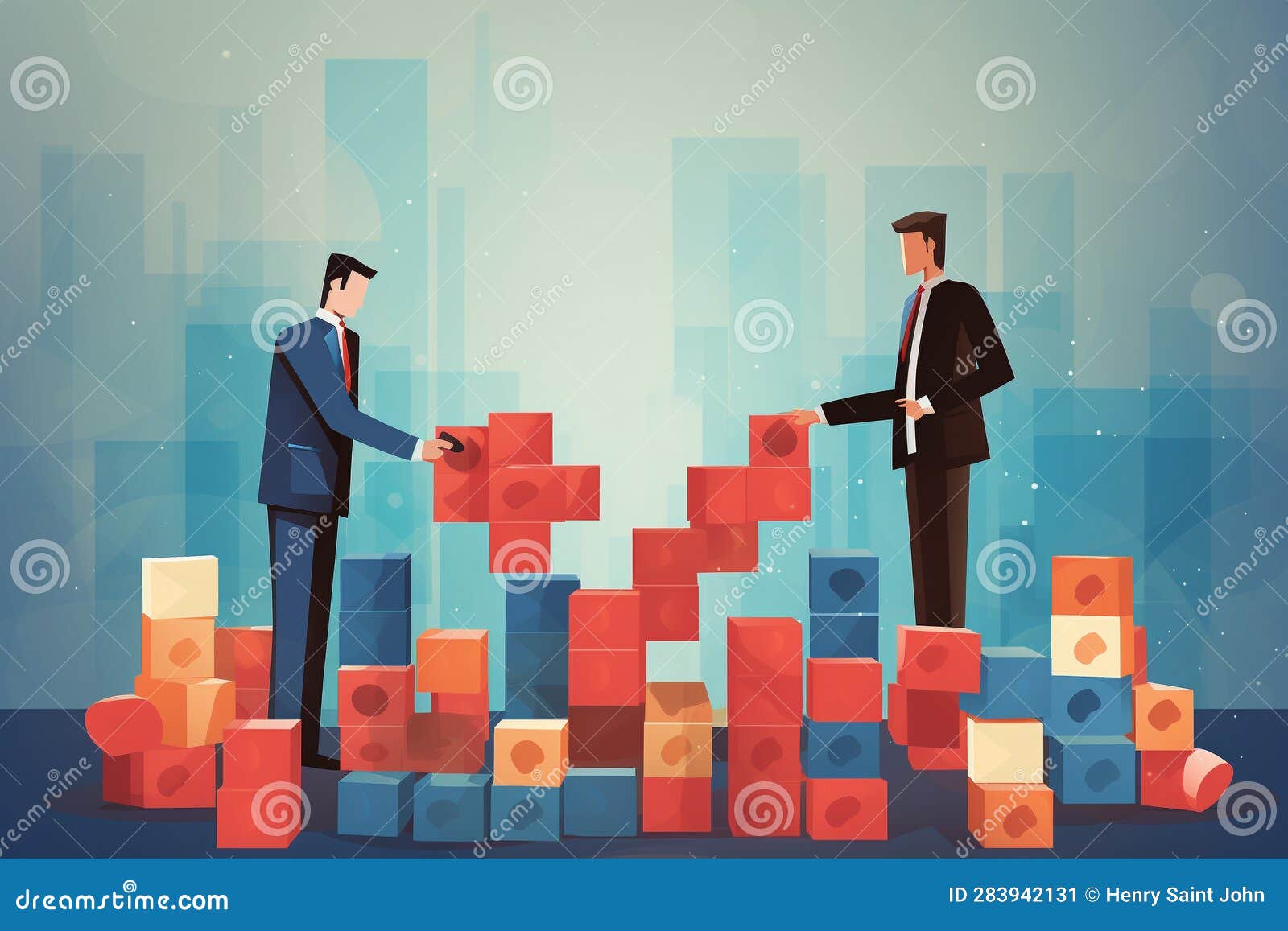 An Abstract Representation of Negotiation Dynamics Stock Illustration ...
