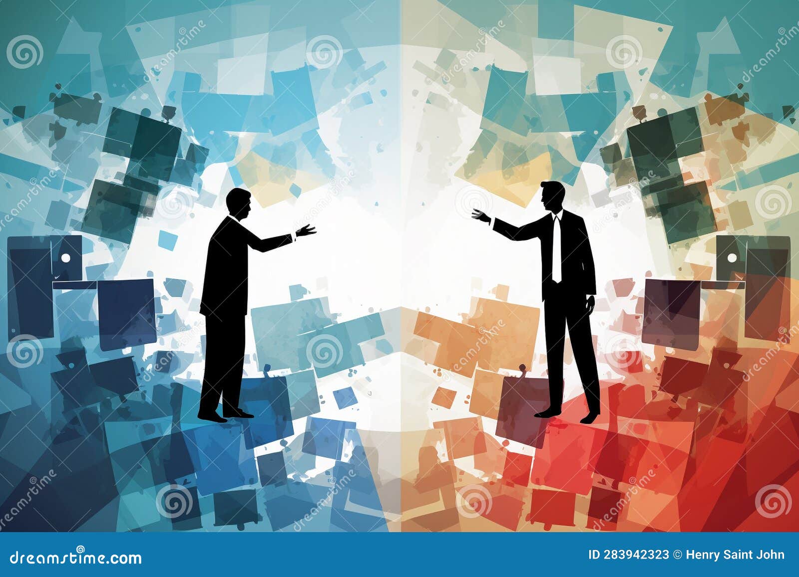 An Abstract Representation of Negotiation Dynamics Stock Illustration ...